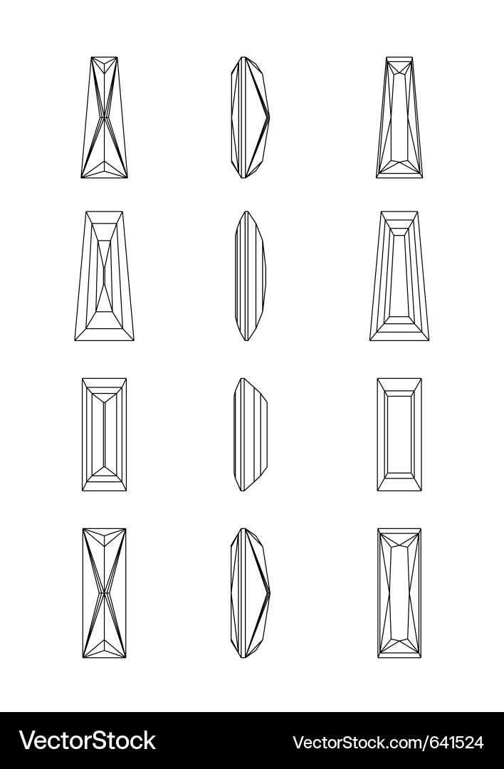 Gemstone wire frame Royalty Free Vector Image - VectorStock