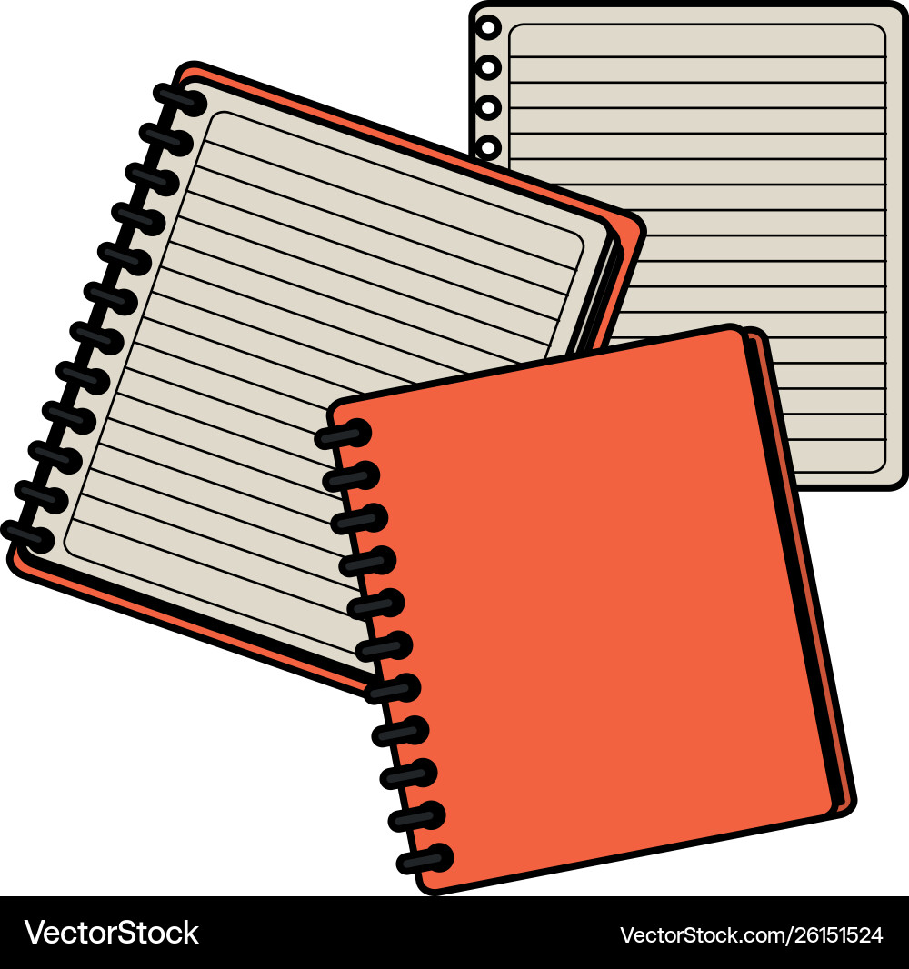 Notebook school supply with sheet Royalty Free Vector Image