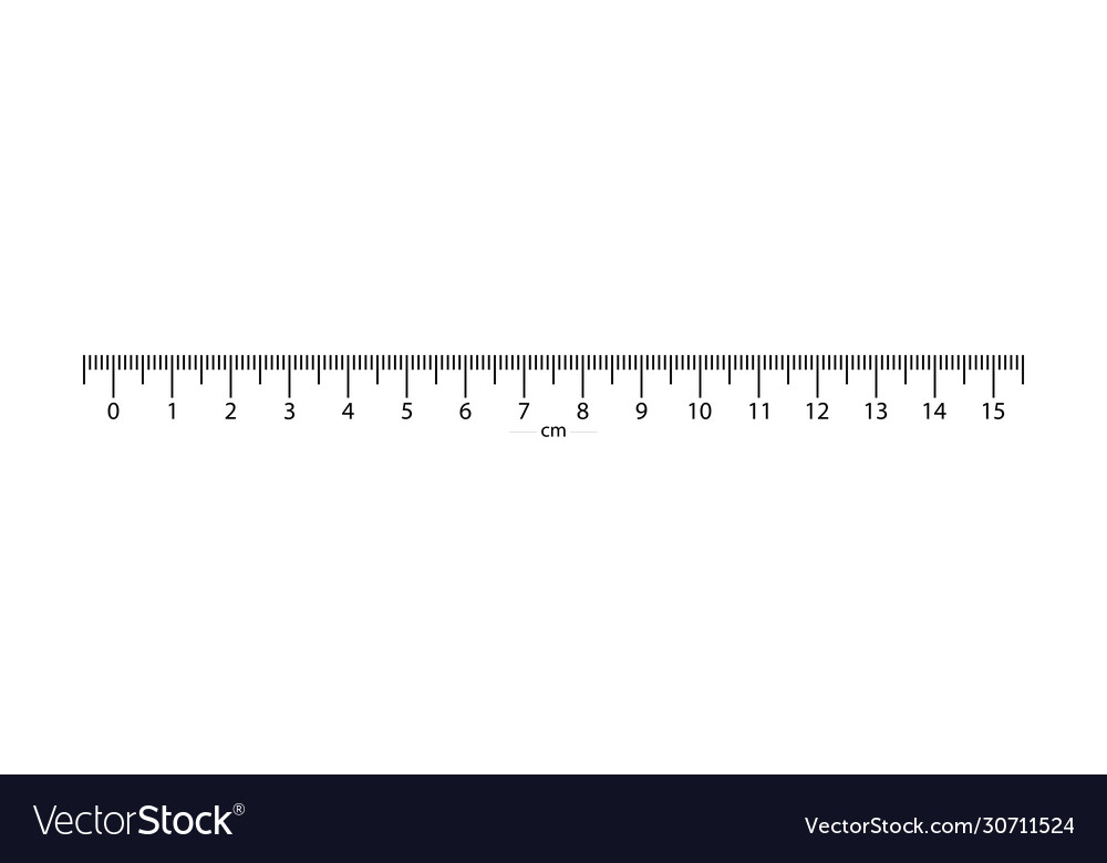 Real Ruler At 15 Cm From Top Scale 1 Royalty Free Vector