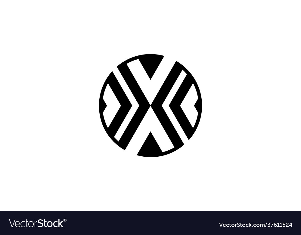 Rounded x linear pointer logogram Royalty Free Vector Image
