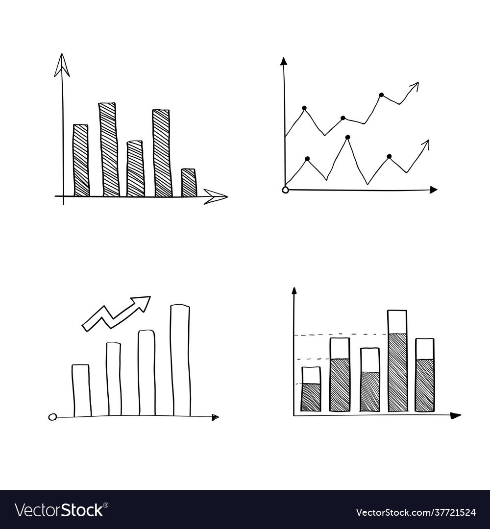 Statistical analysis graphs Royalty Free Vector Image