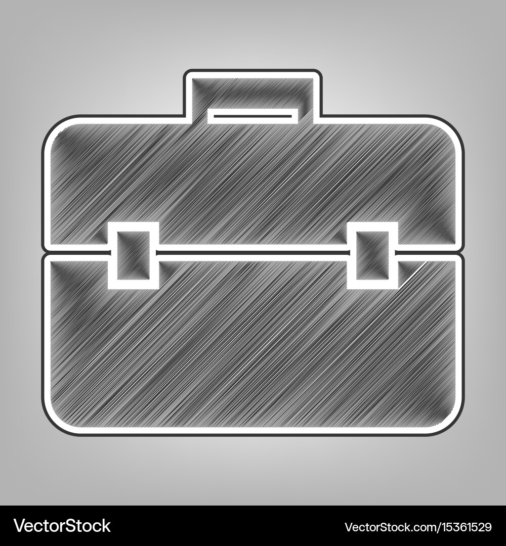 Briefcase sign pencil sketch Royalty Free Vector Image