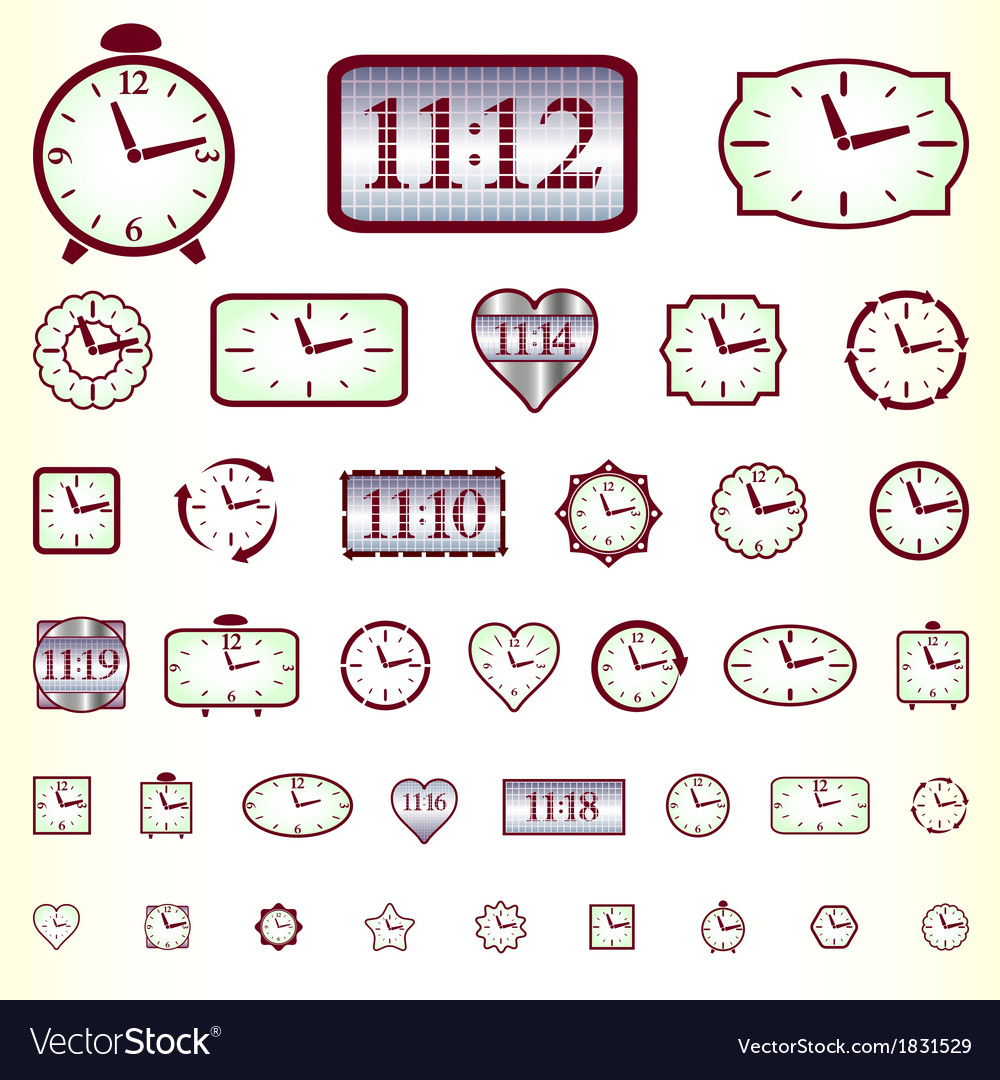 Clock icon set Royalty Free Vector Image - VectorStock