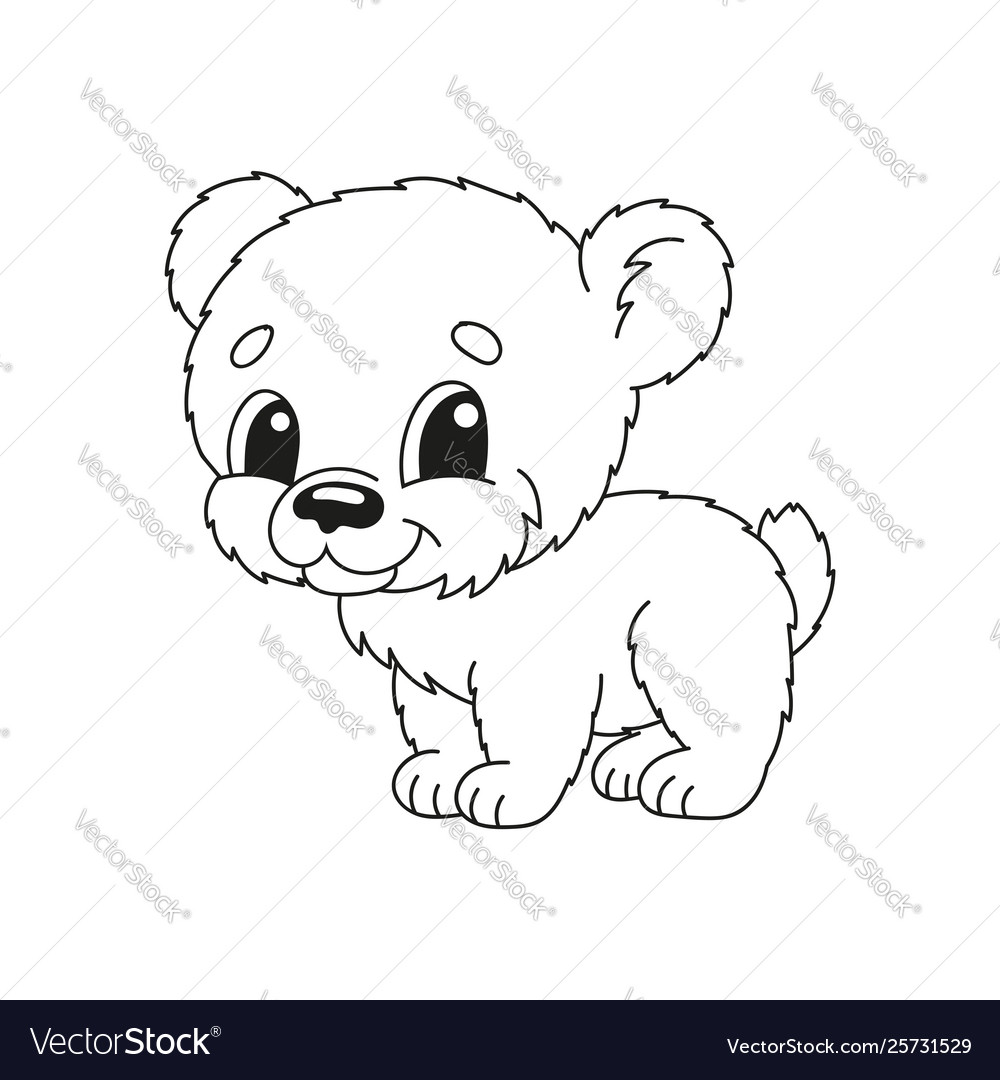 Coloring book pages for kids cute cartoon Vector Image