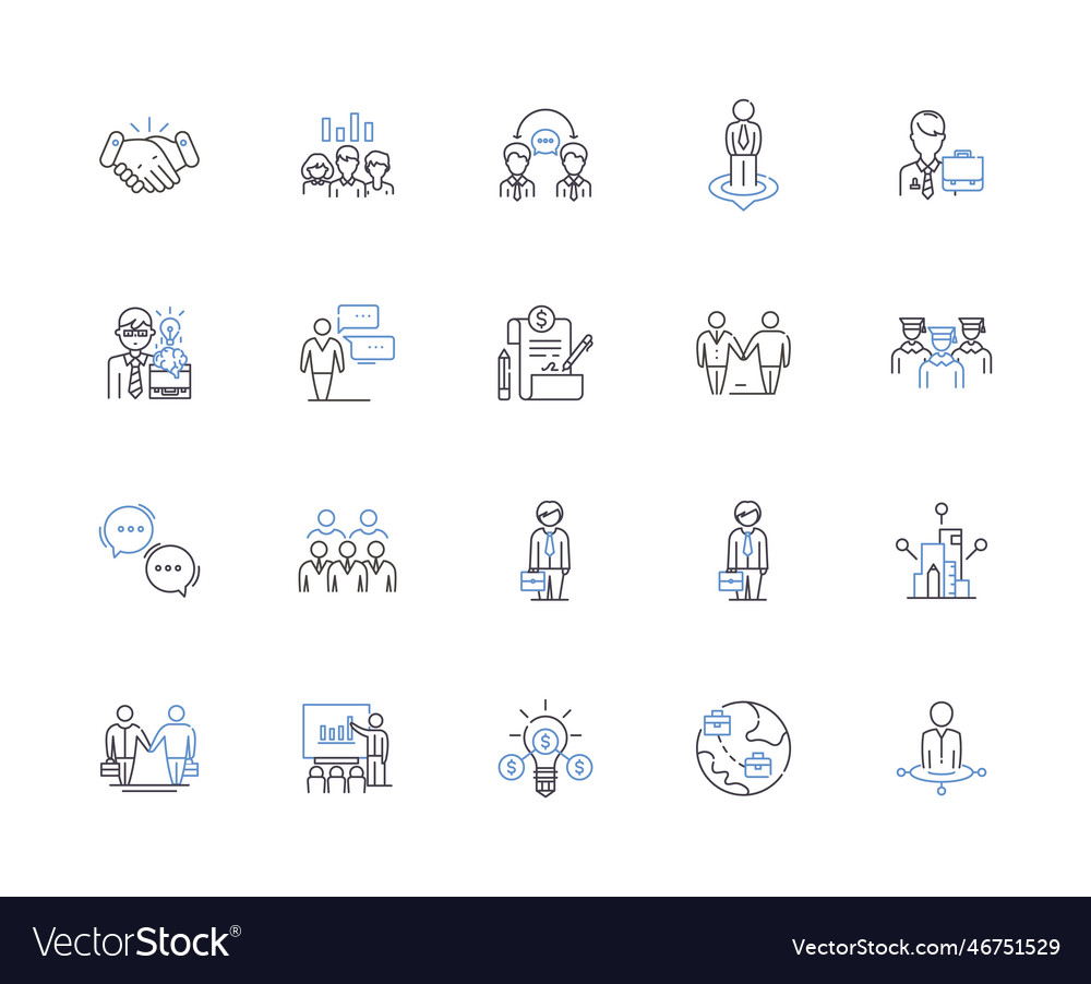 Consulting business outline icons collection Vector Image