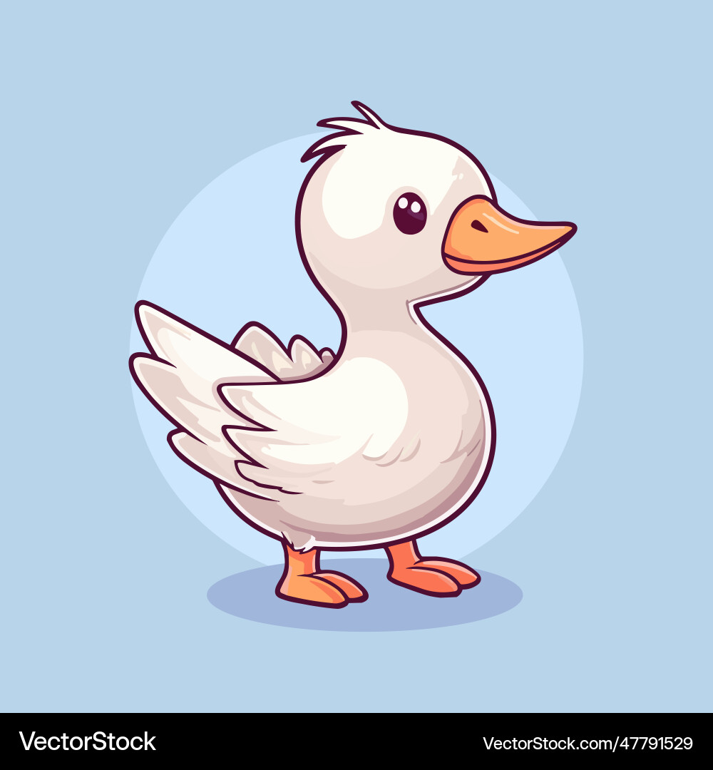 Cute goose cartoon character Royalty Free Vector Image