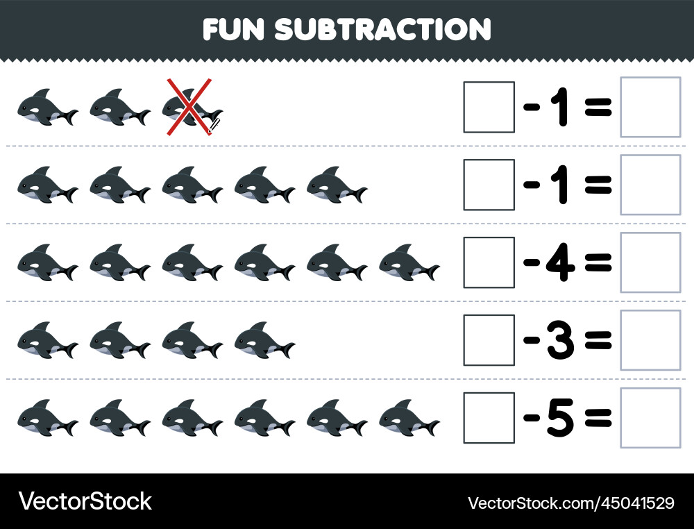 Education game for children fun subtraction Vector Image