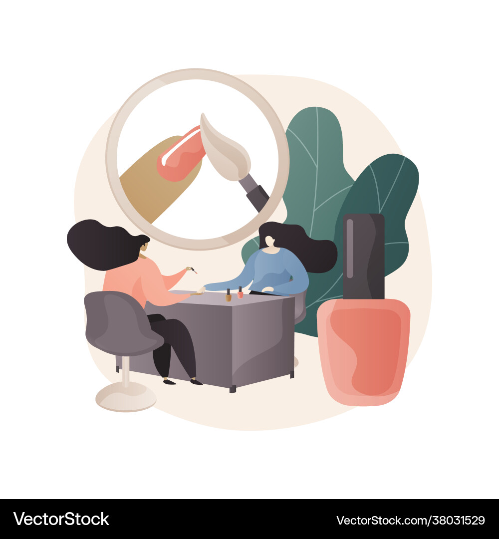 Nail bar abstract concept Royalty Free Vector Image