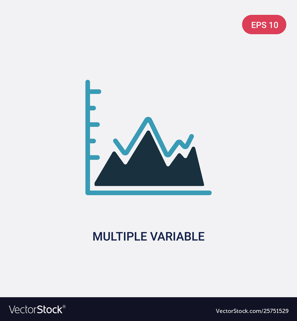 Two color multiple variable points line chart Vector Image
