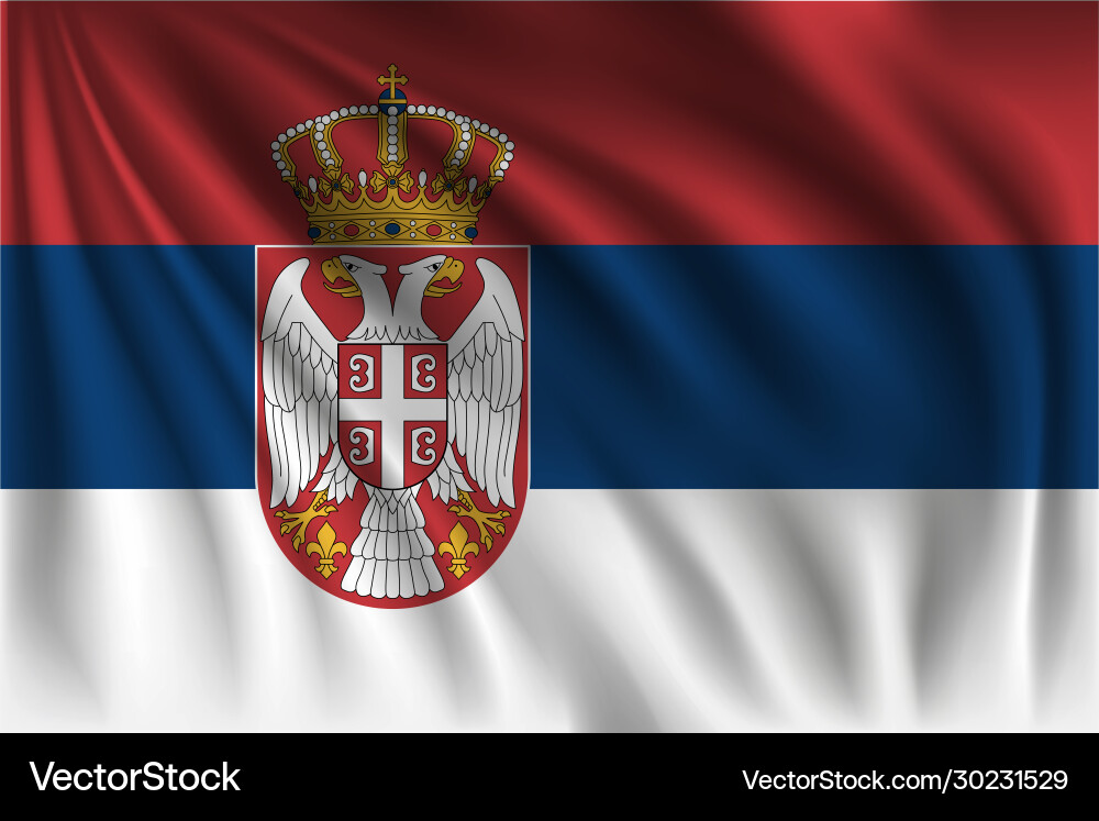 Waving Republic Serbia Royalty Free Vector Image