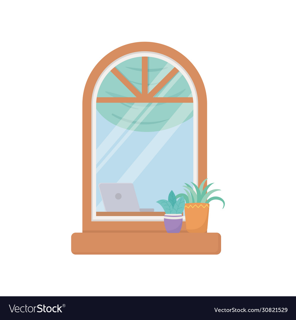 Window facade exterior building isolated icon Vector Image