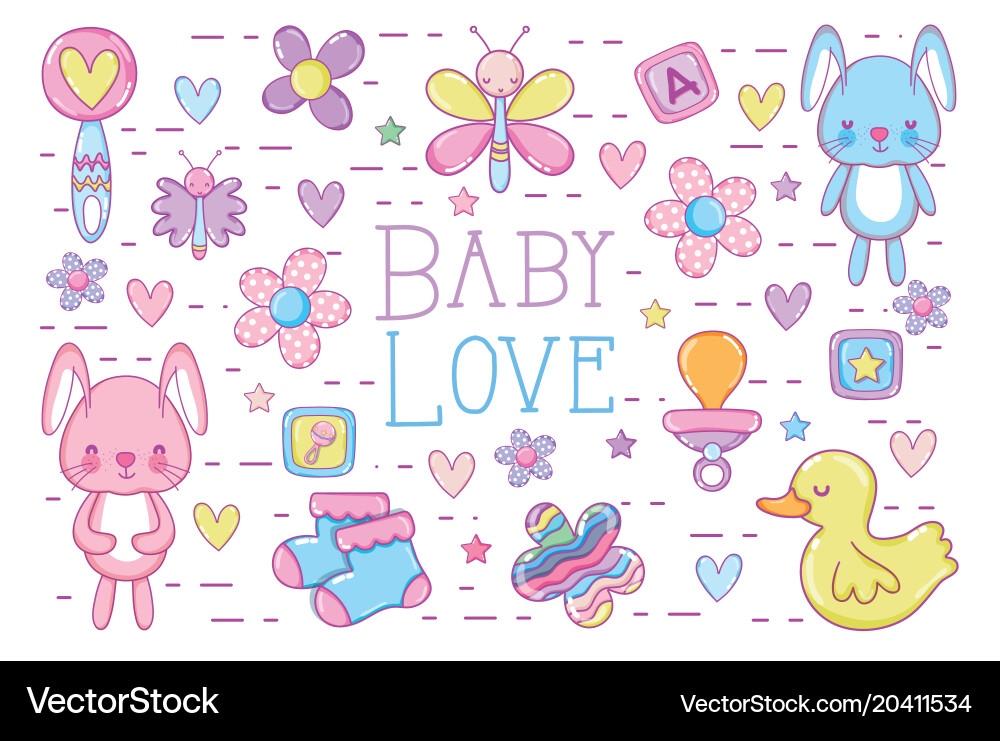 Baby love card Royalty Free Vector Image - VectorStock