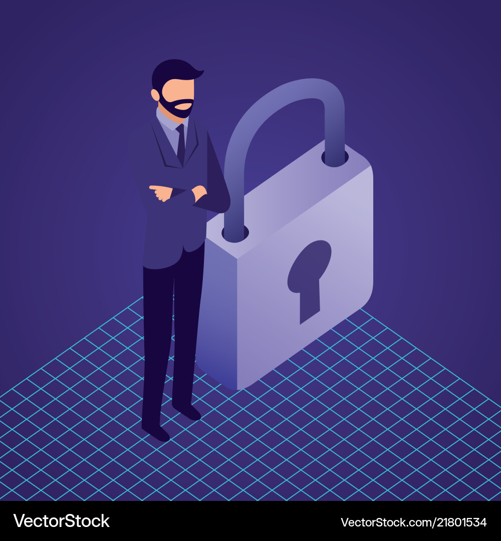 Data network businessman Royalty Free Vector Image