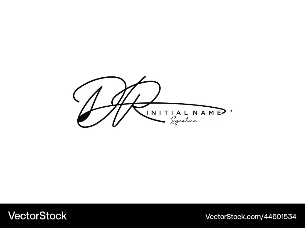 Initial dr signature logo template hand drawn Vector Image