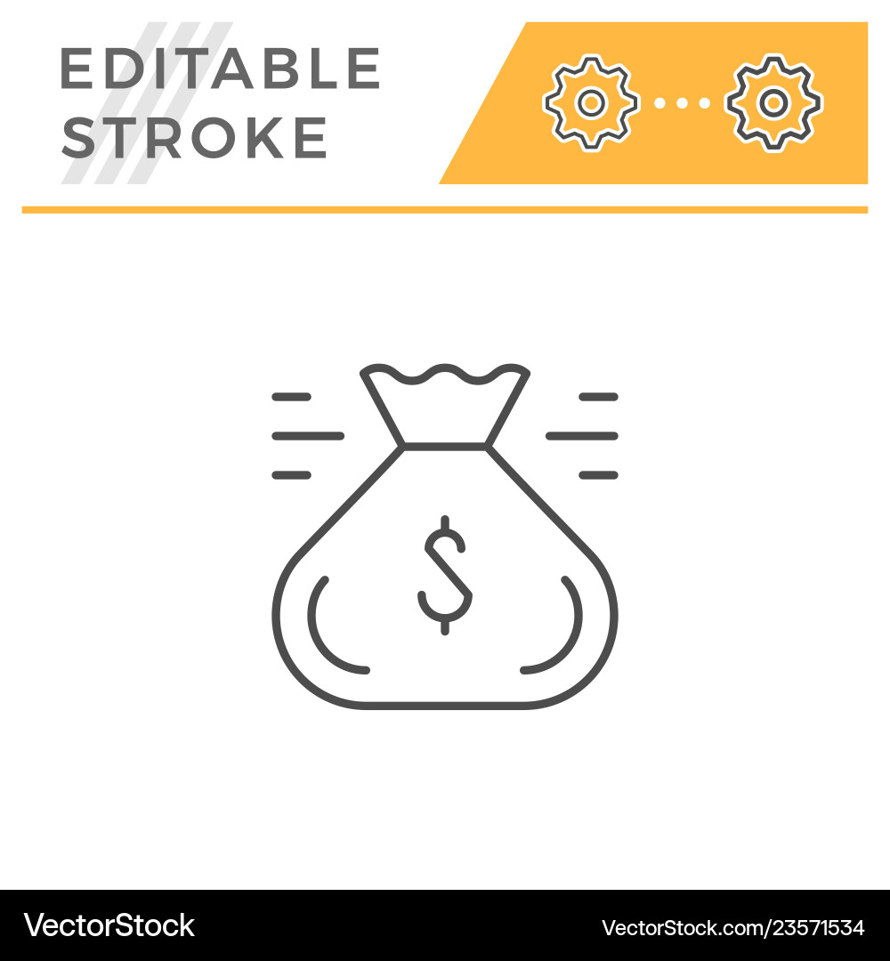 Money pouch line icon Royalty Free Vector Image