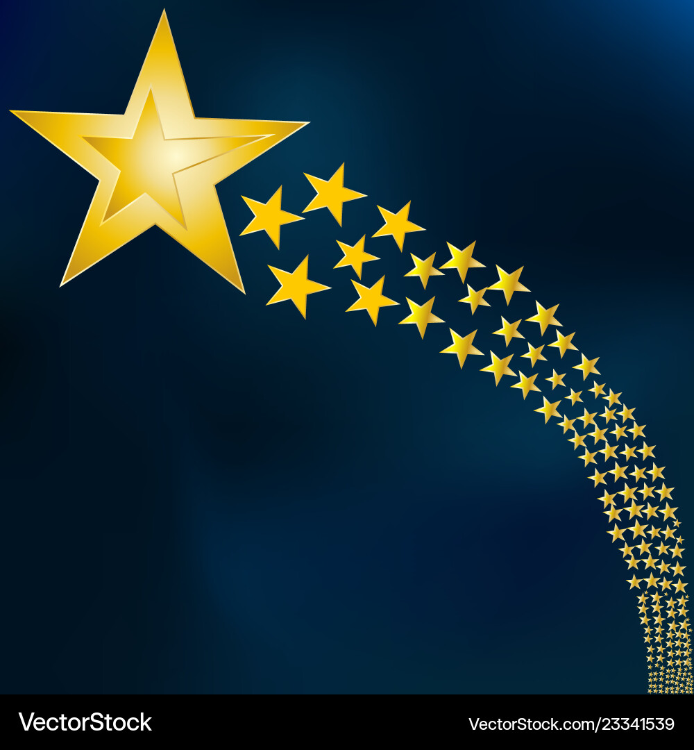 Falling stars in the blue sky Royalty Free Vector Image