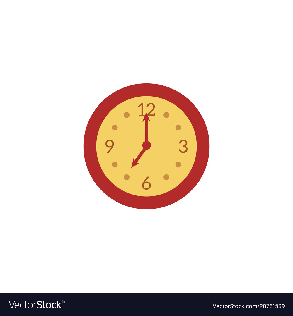 Flat Analog Wall Clock Icon Royalty Free Vector Image
