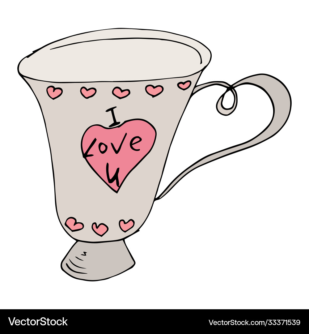 Mug with a heart for valentines day a cup Vector Image
