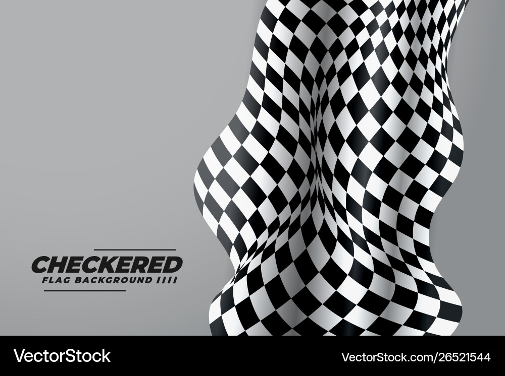 Checkered flag cloth on gray background Royalty Free Vector