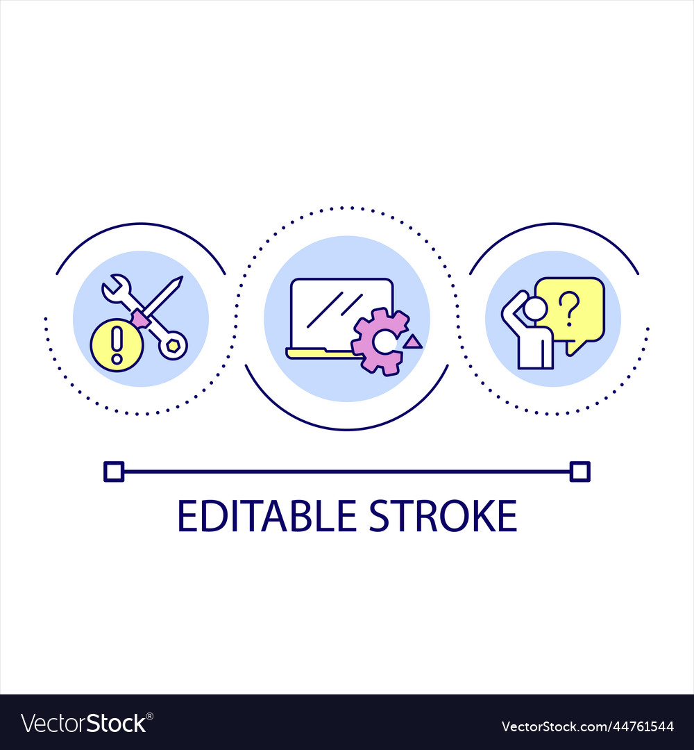 Computer Issue Loop Concept Icon Royalty Free Vector Image