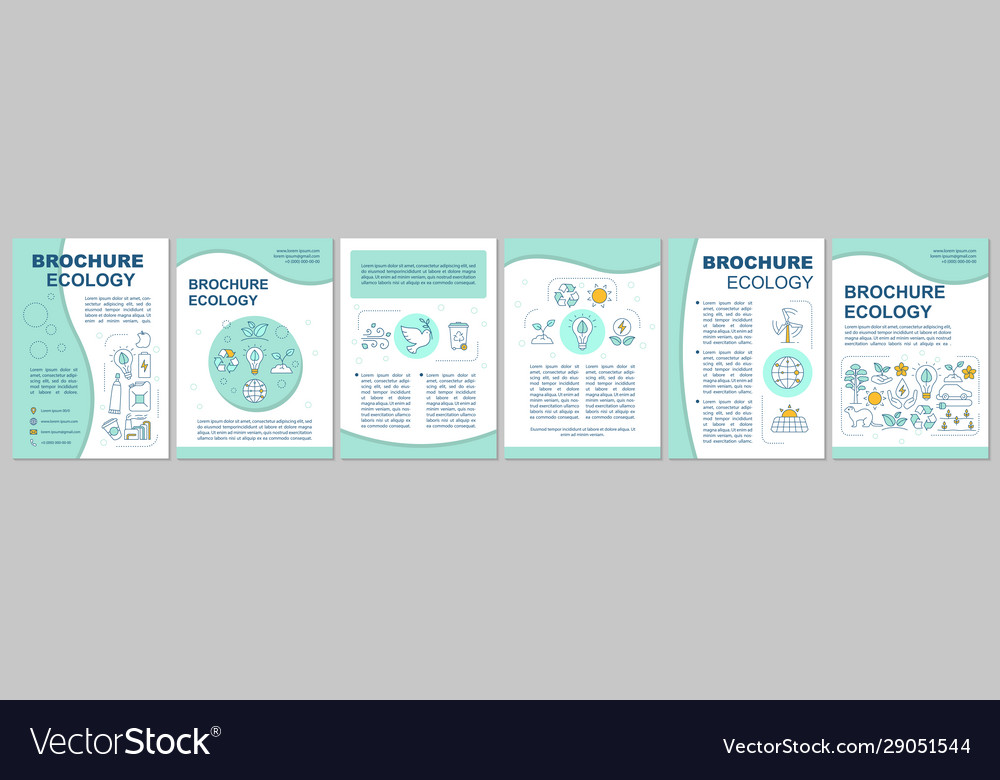 Ecology brochure template layout Royalty Free Vector Image