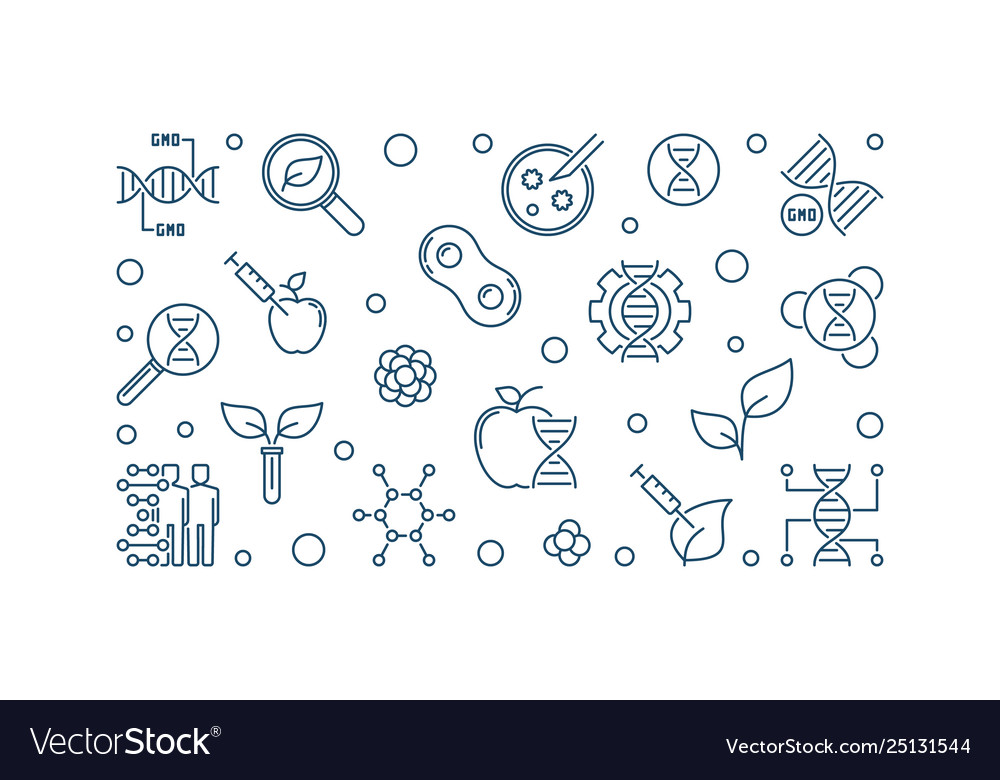 Genetically modified organism linear Royalty Free Vector