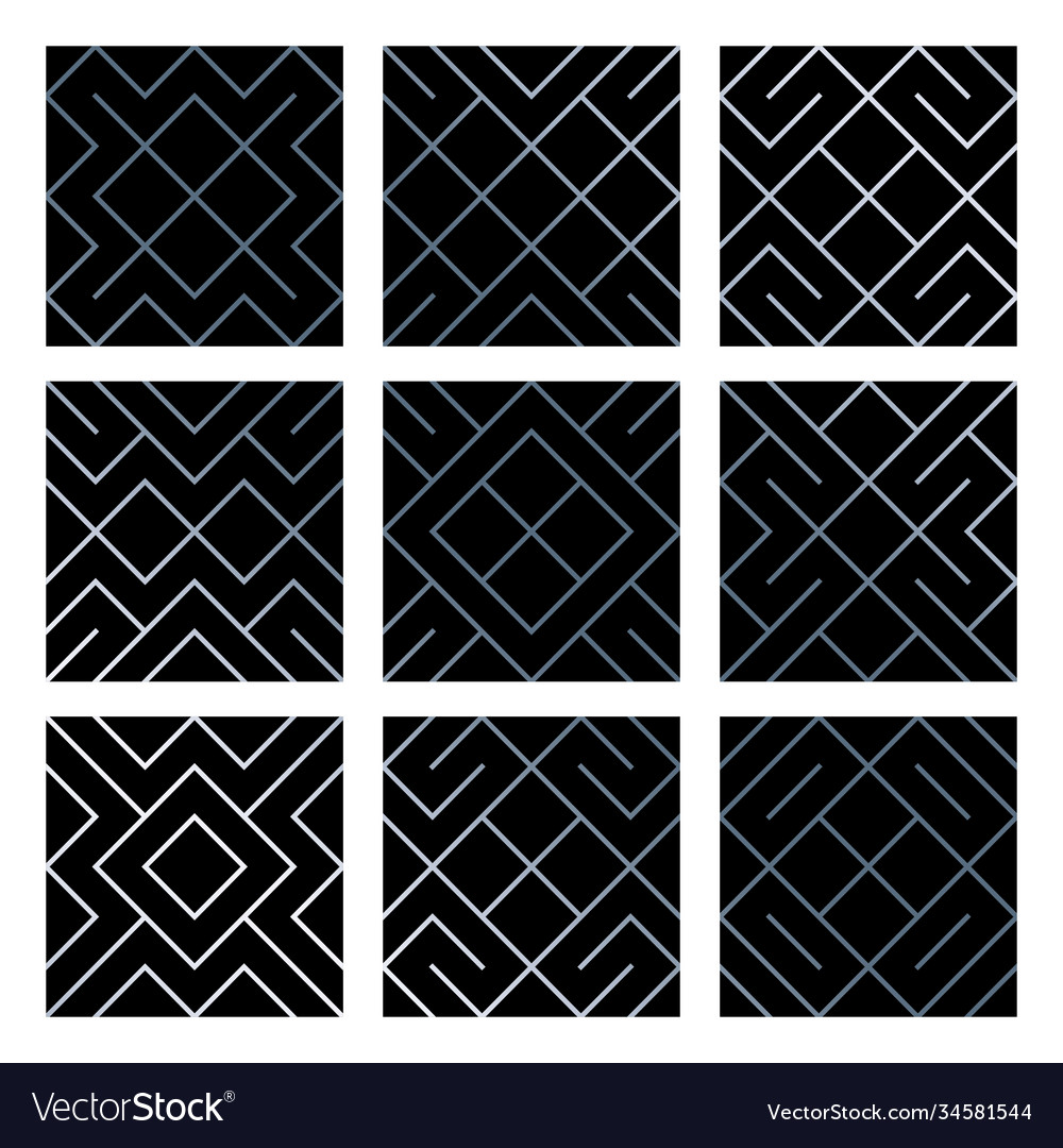 Silver abstract geometric seamless pattern tile Vector Image