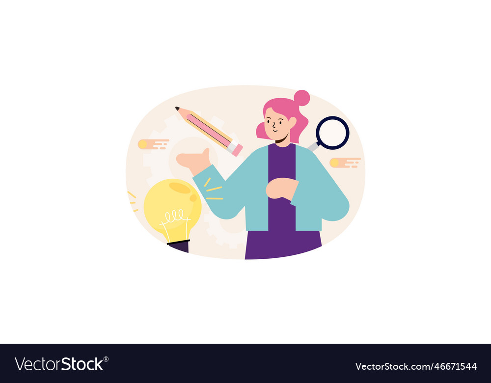 Solution in business solving to look idea concept Vector Image