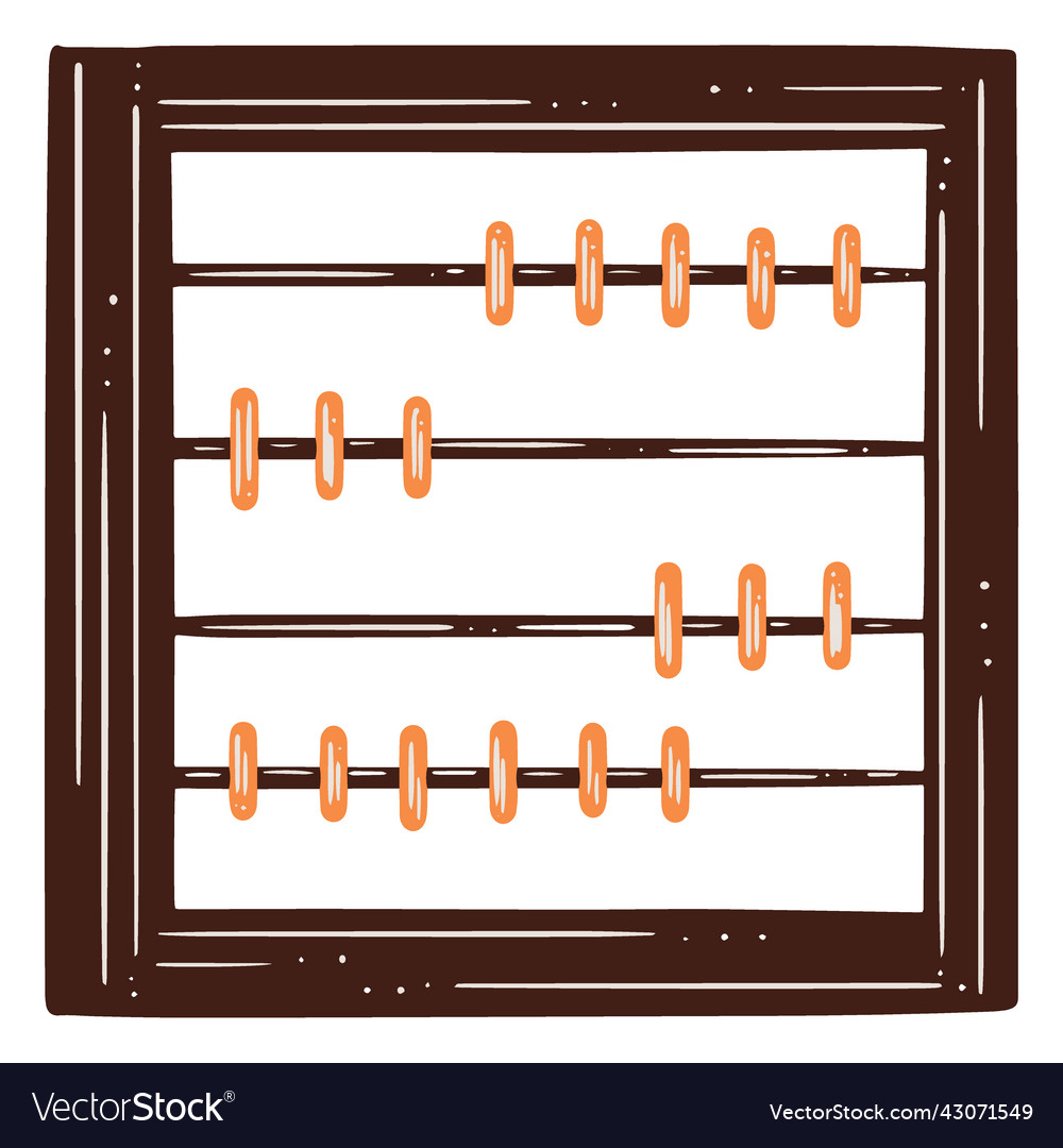 Abacus math tool hand drawn element Royalty Free Vector