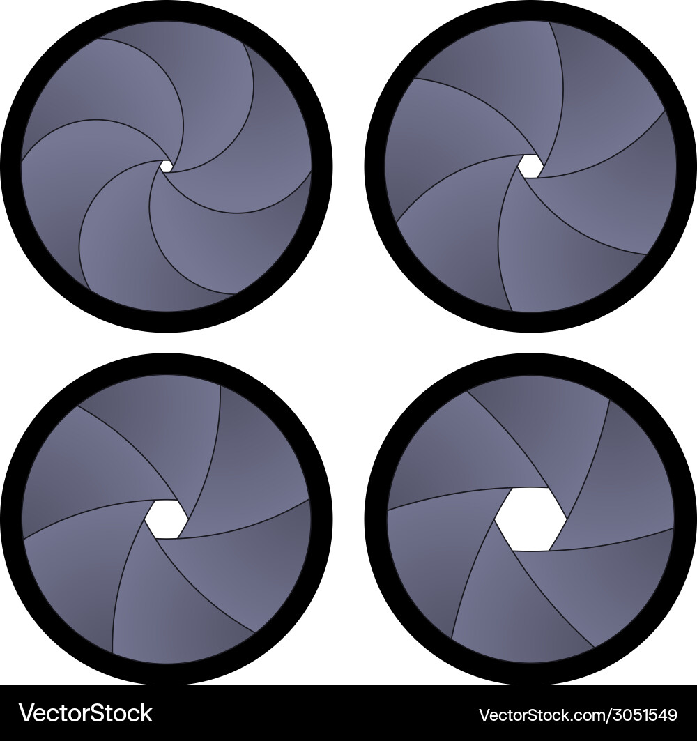 Camera shutter apertures Royalty Free Vector Image