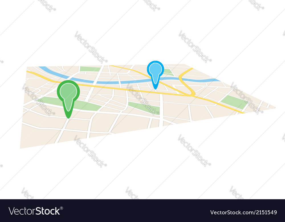 City map with pointers in perspective Royalty Free Vector City map with pointers in perspective Royalty Free Vector