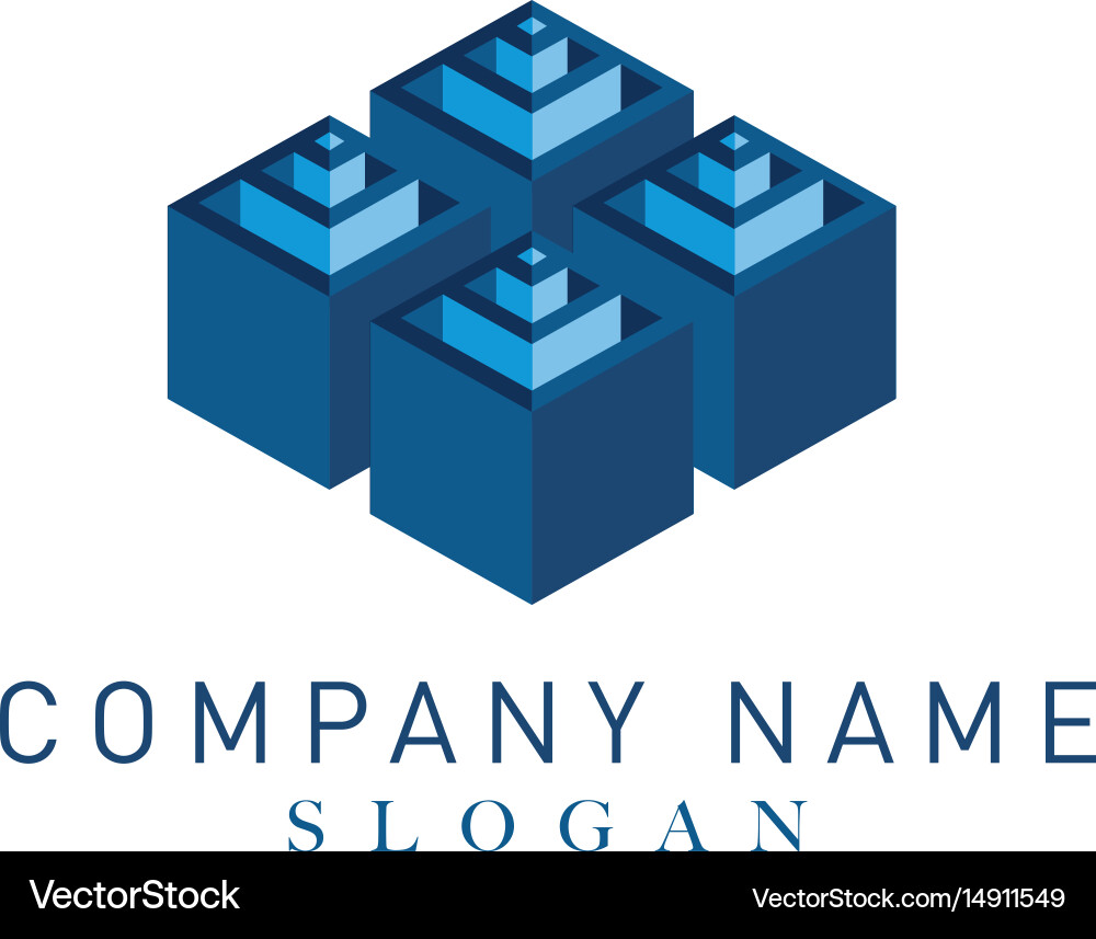 Cubes logotype Royalty Free Vector Image - VectorStock