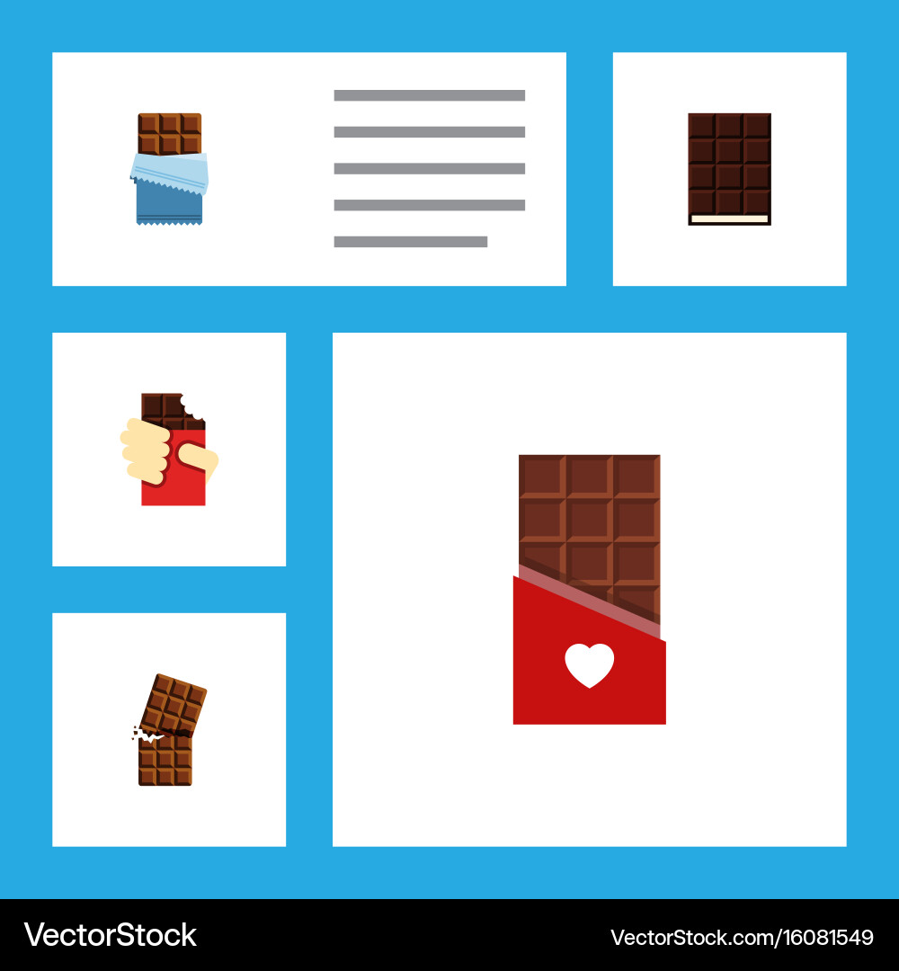 Flat icon chocolate set of wrapper Royalty Free Vector Image