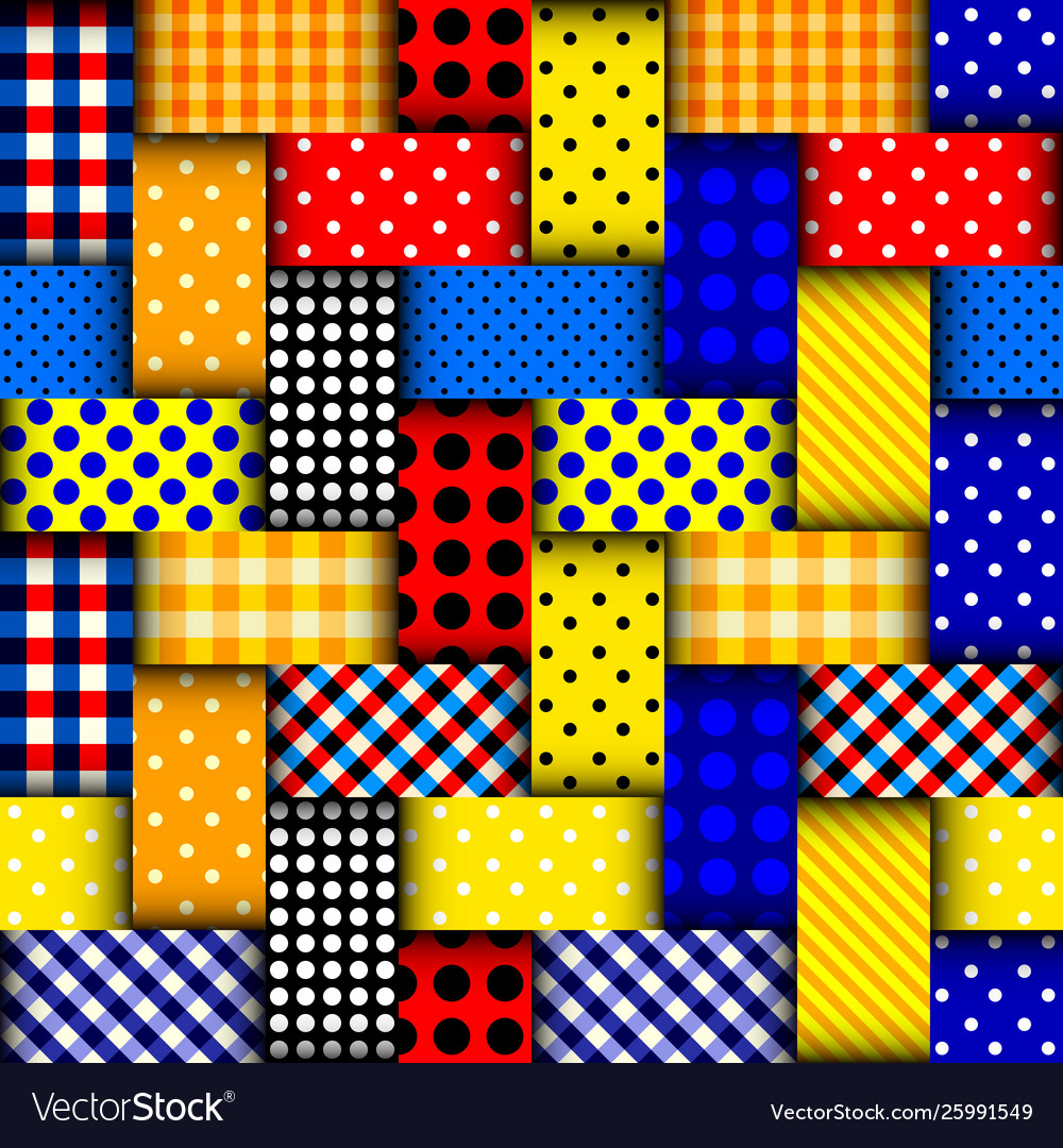 Patchwork textile pattern seamless quilting Vector Image