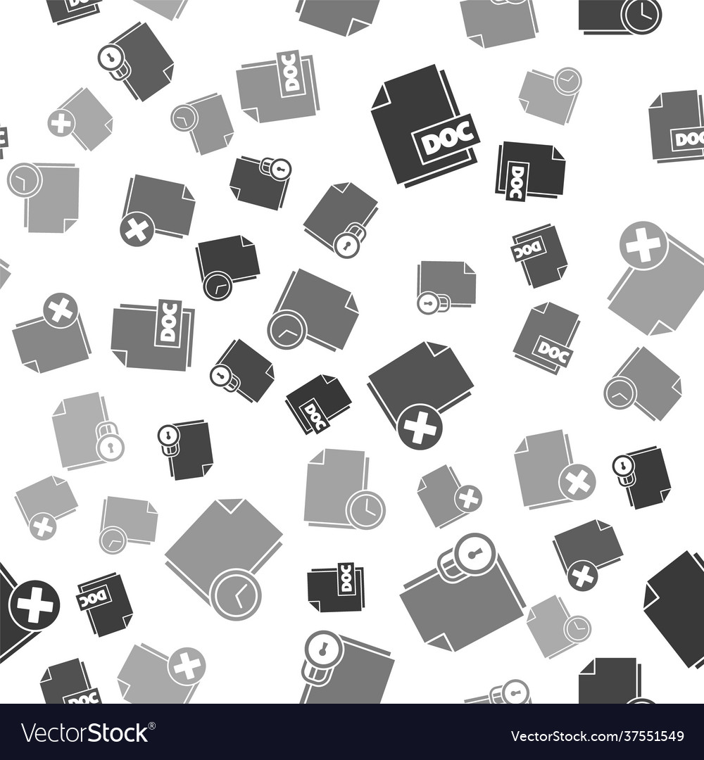 Set doc file document document and lock delete Vector Image Set doc file document document and lock delete Vector Image