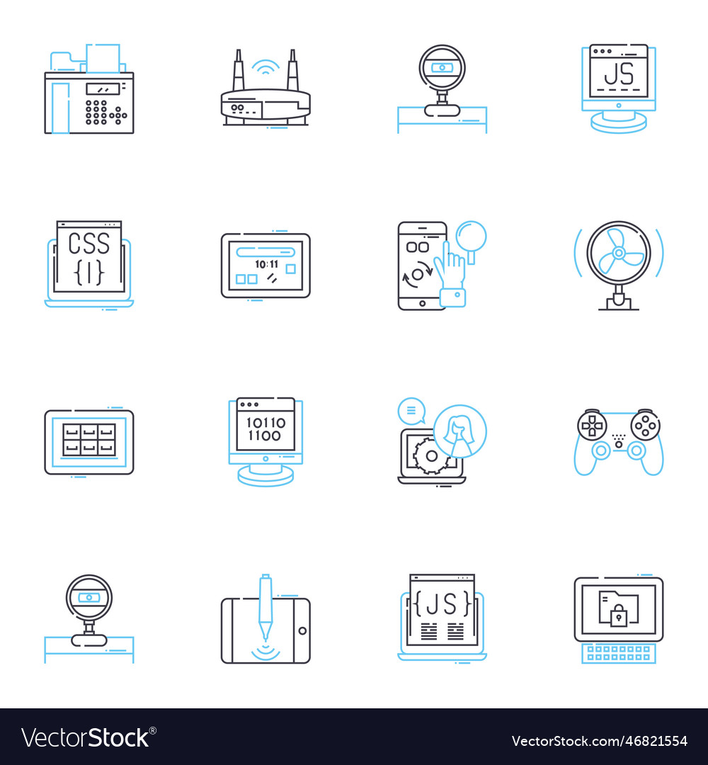 Cognitive computing linear icons set artificial Vector Image Cognitive computing linear icons set artificial Vector Image