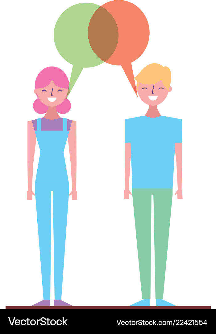 Couple talking and discussing character Royalty Free Vector