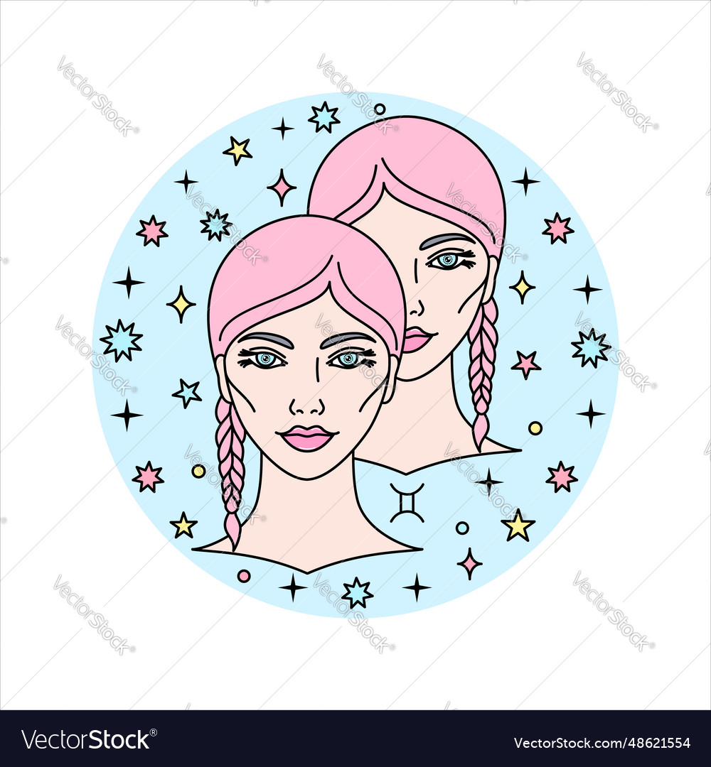 Gemini zodiac sign Royalty Free Vector Image - VectorStock Gemini zodiac sign Royalty Free Vector Image - VectorStock