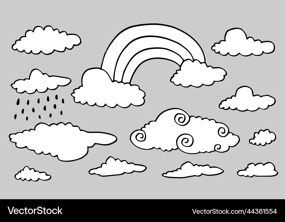 Hand drawn weather collection Royalty Free Vector Image