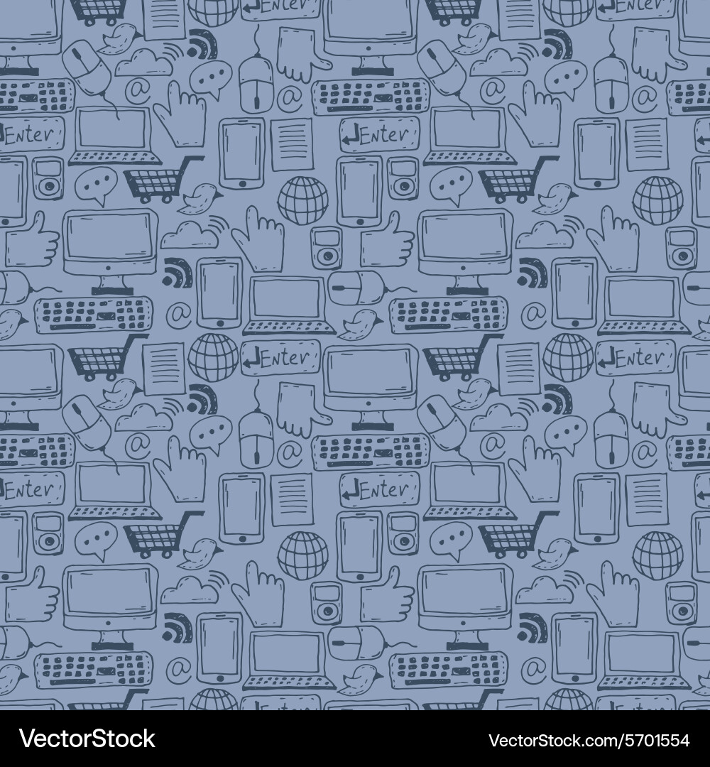 Seamless pattern hand drawn sketch icons Vector Image