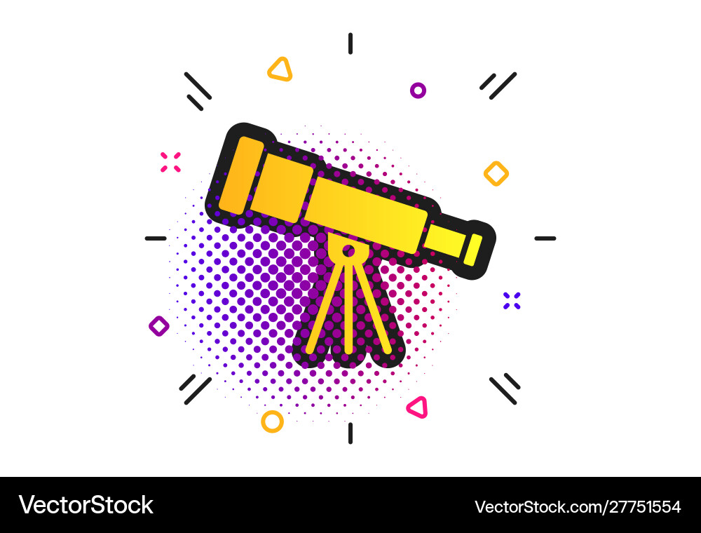 Telescope icon spyglass tool symbol Royalty Free Vector