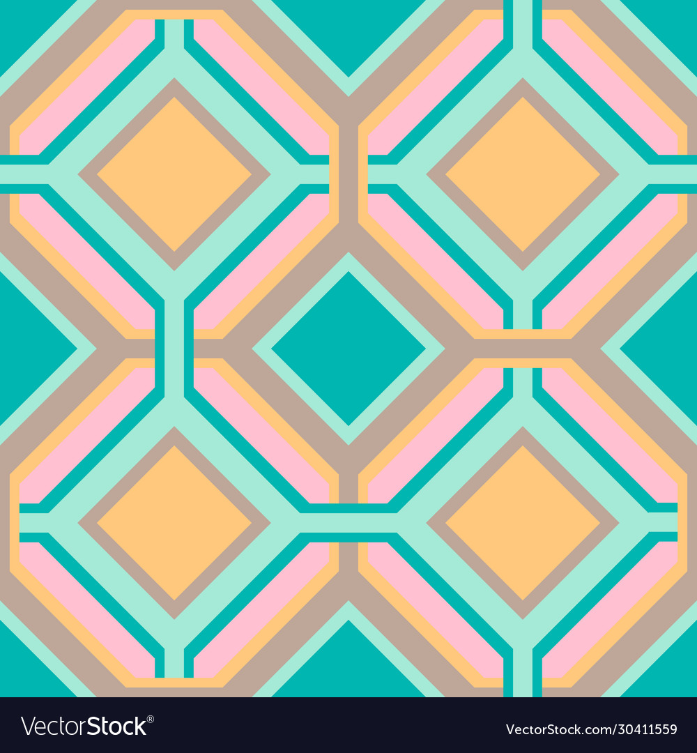 Multicolored rhombuses seamless pattern in retro Vector Image