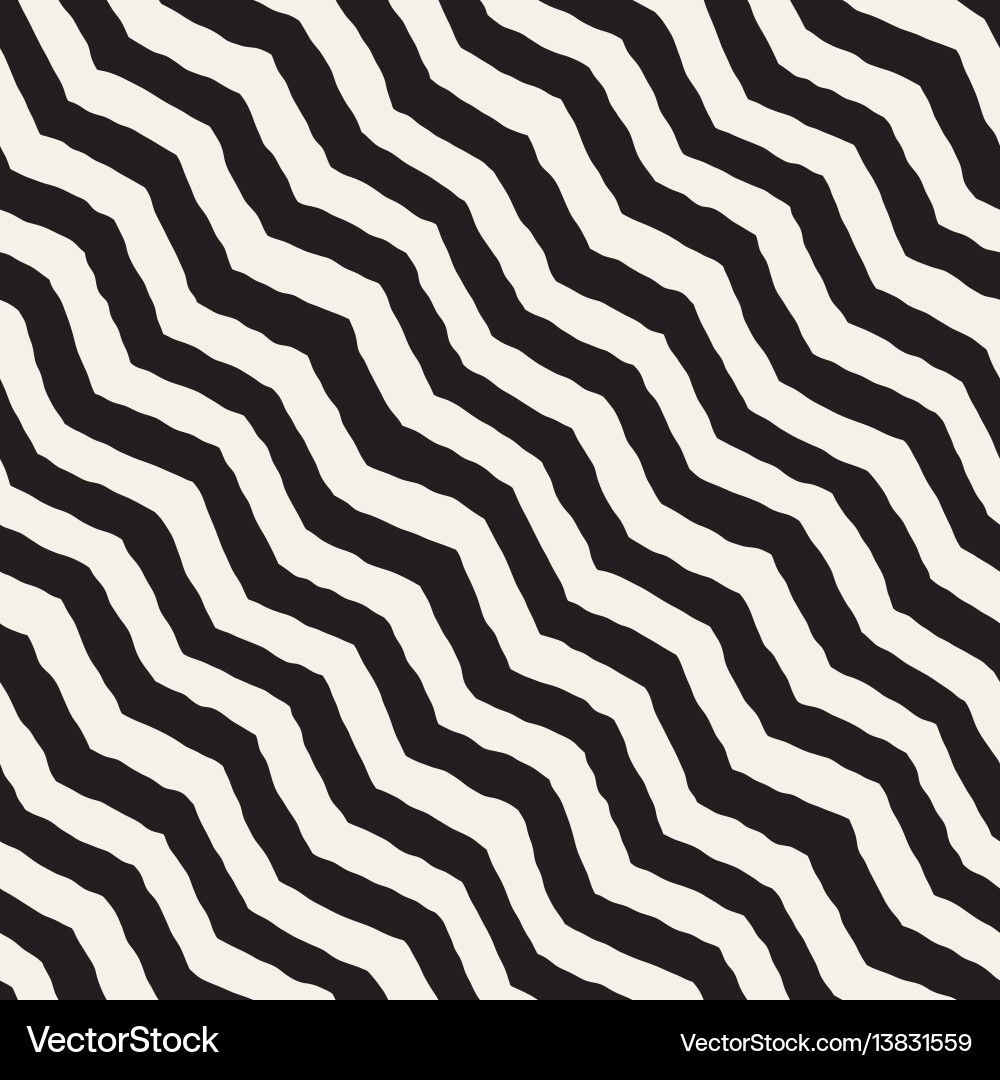 Seamless wavy hand drawn stripes pattern Vector Image