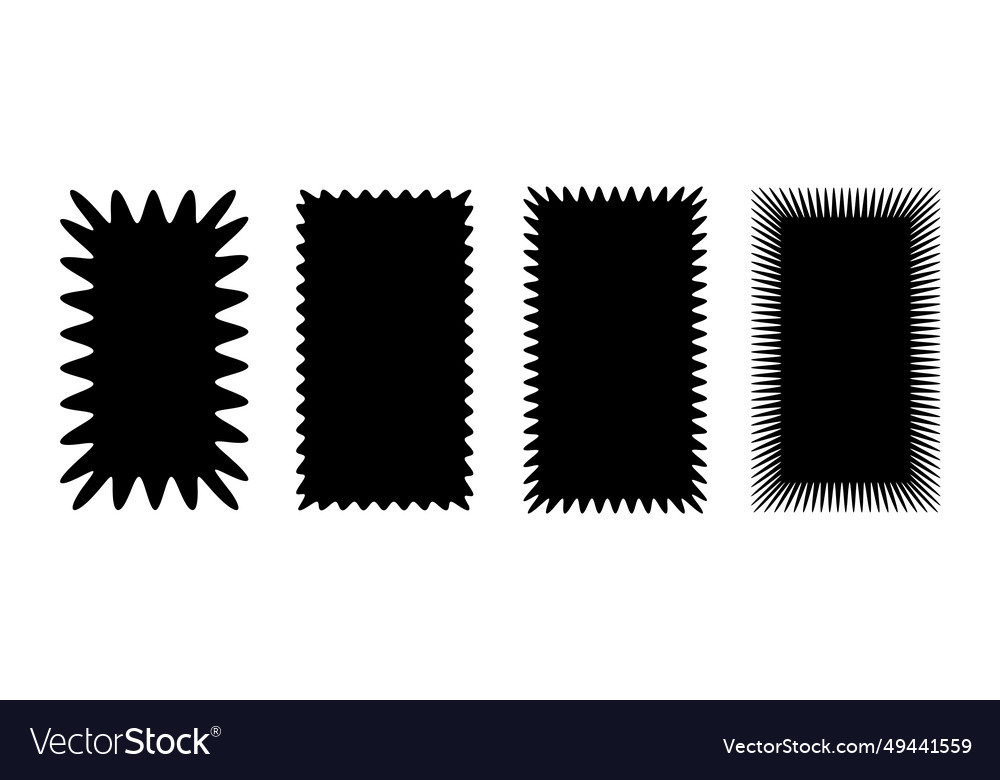 Zig zag edge rectangular shapes collection jagged Vector Image Zig zag edge rectangular shapes collection jagged Vector Image