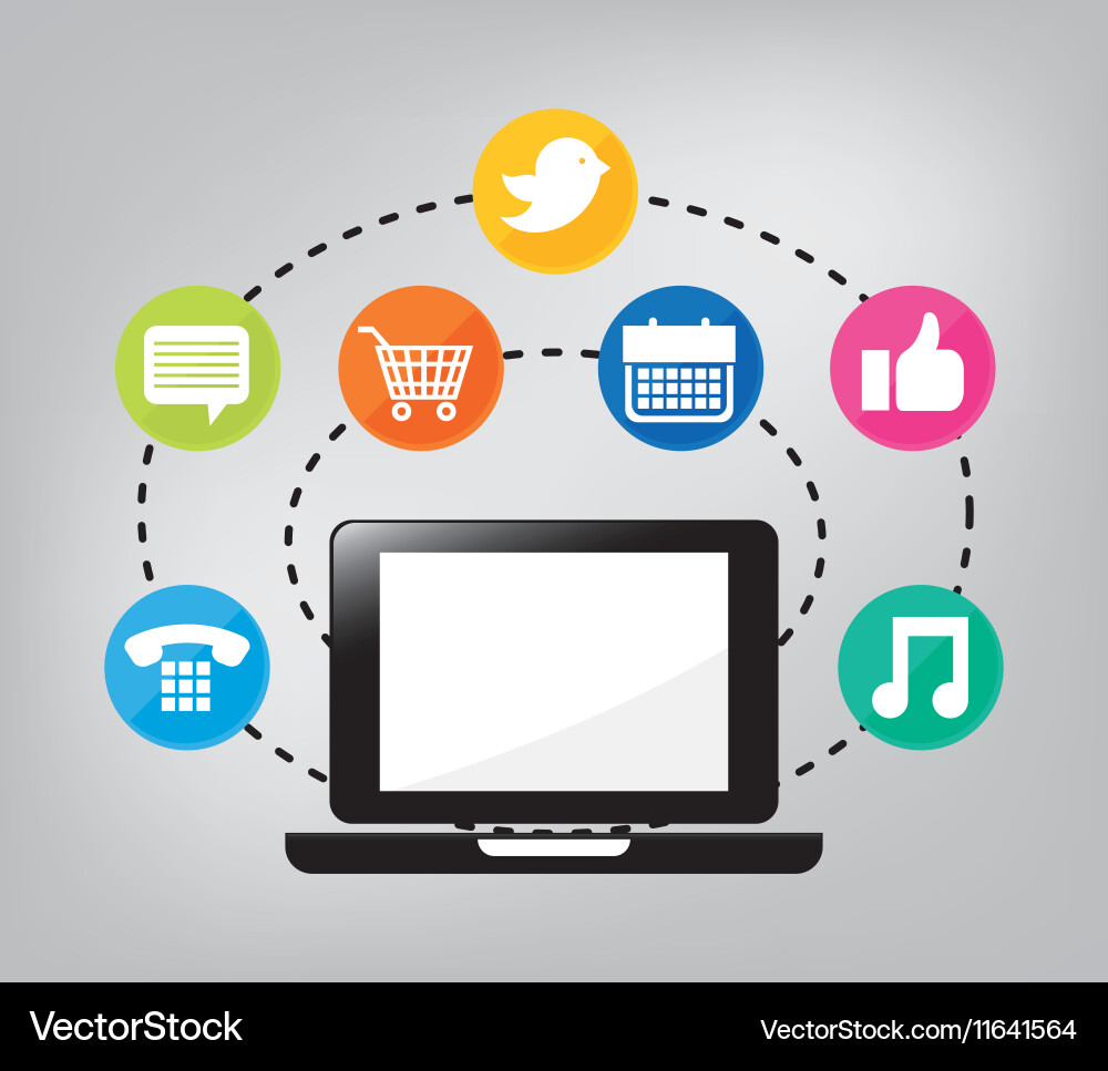 Social media and networking Royalty Free Vector Image