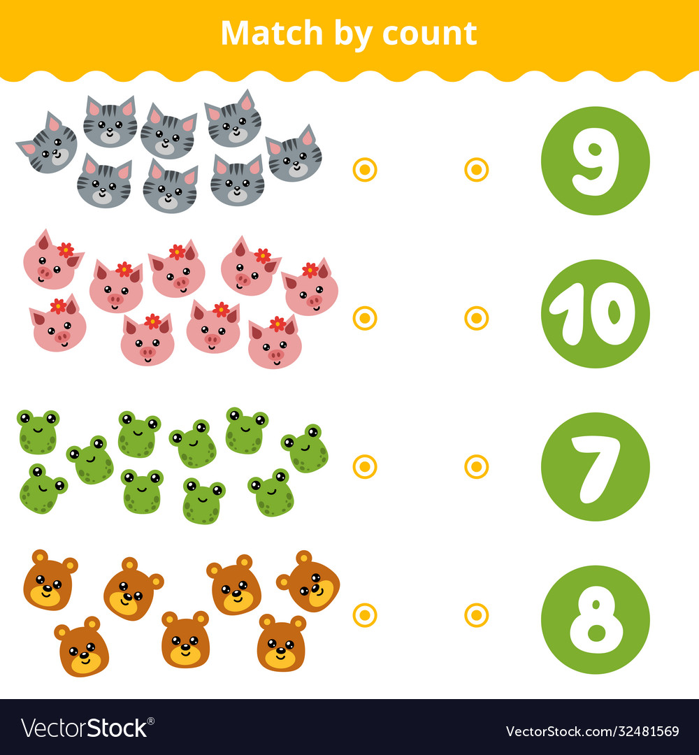 Counting game for children count animals in the Vector Image