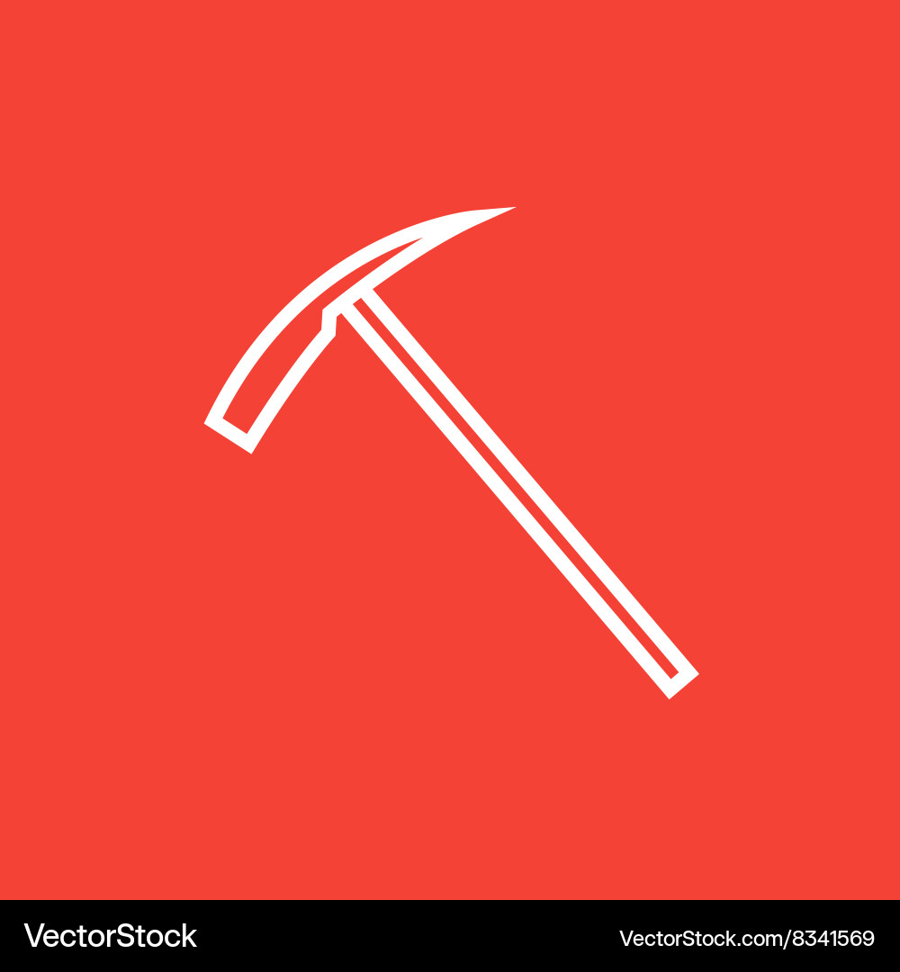 Ice pickaxe line icon Royalty Free Vector Image