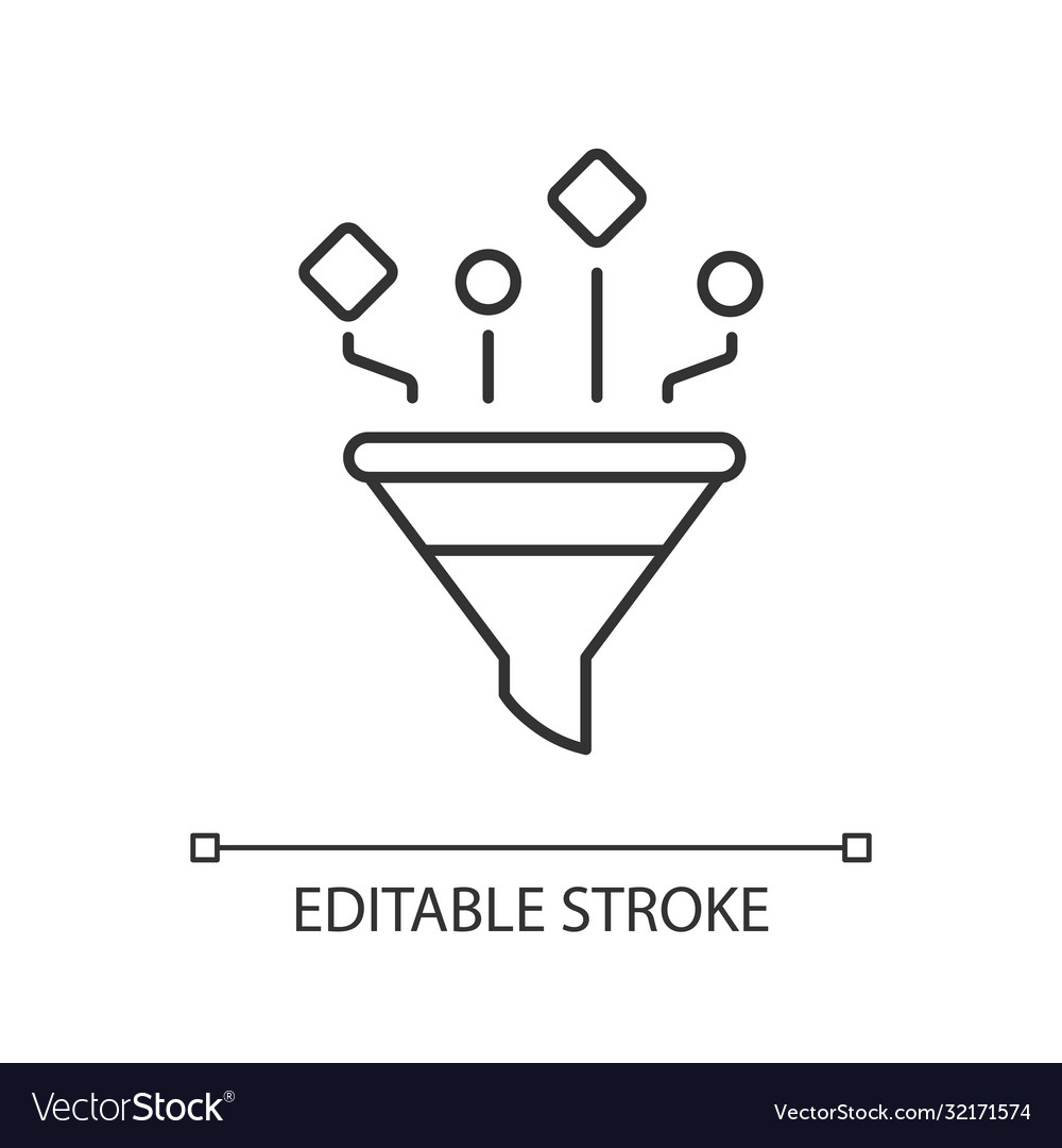 Content filtering linear icon Royalty Free Vector Image