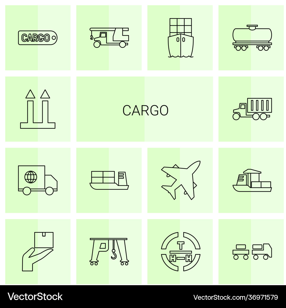 14 cargo icons Royalty Free Vector Image - VectorStock