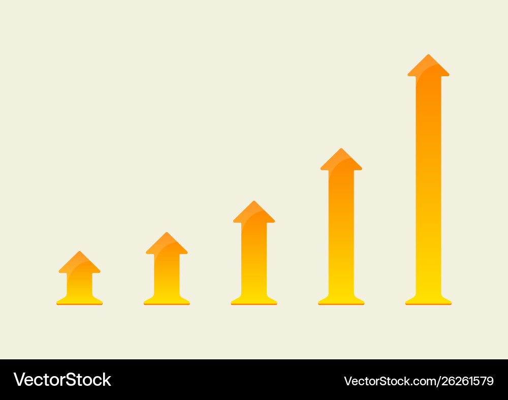 Growing up arrow chart Royalty Free Vector Image